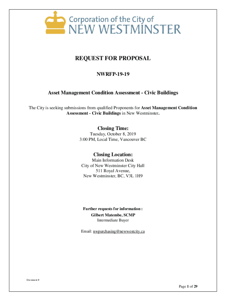 Fillable Online Asset Management Condition Assessment - Civic Buildings ...