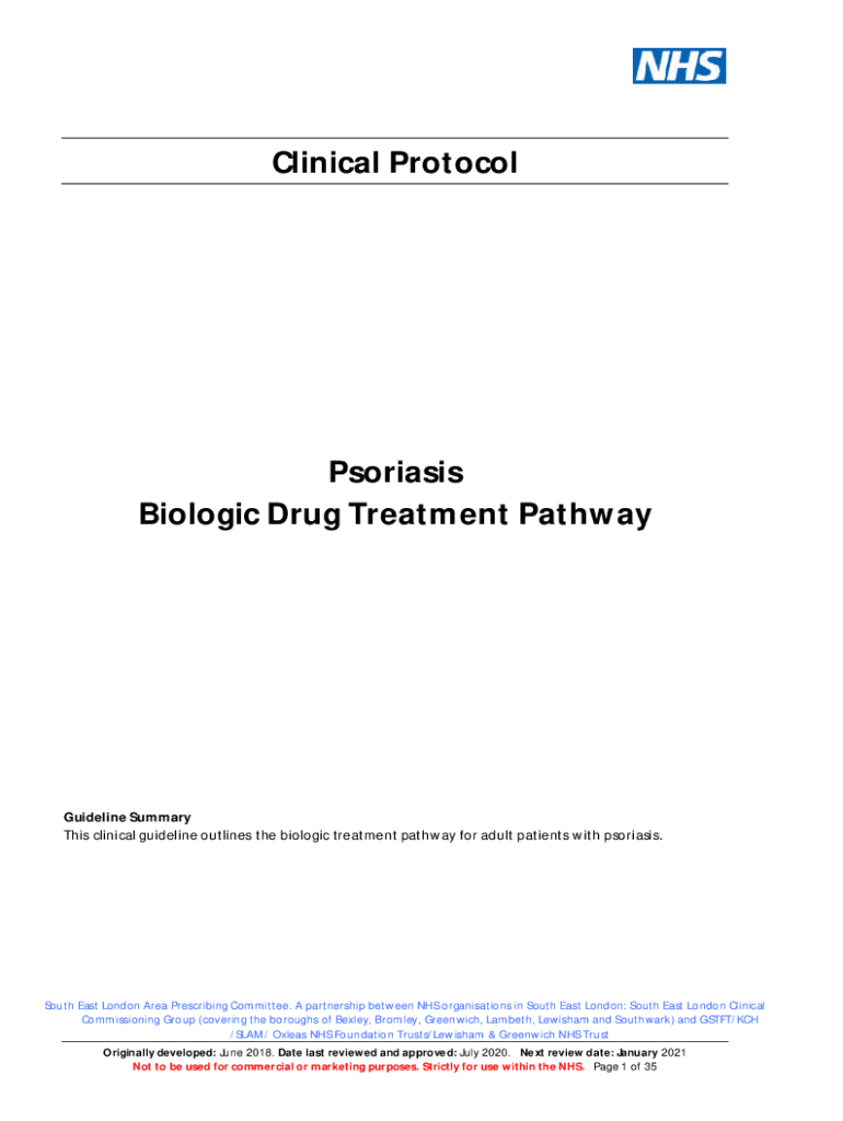 Fillable Online Clinical Protocol Psoriasis Biologic Drug Treatment ...