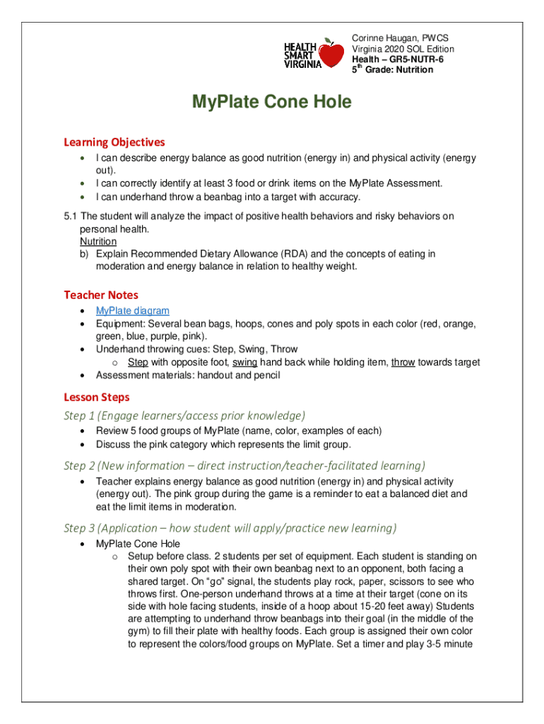 Fillable Online Food Group Relays - Health Smart Virginia Fax Email ...