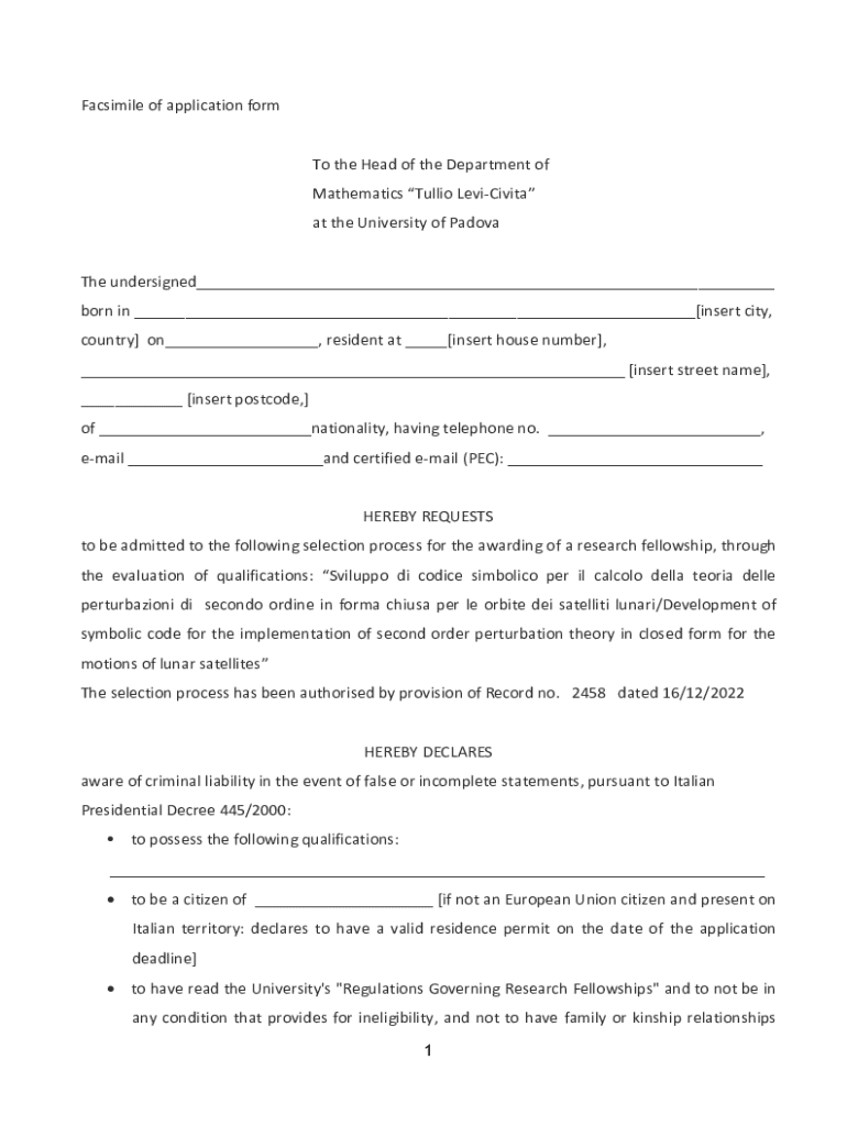 Fillable Online Facsimile of application form Fax Email Print - pdfFiller