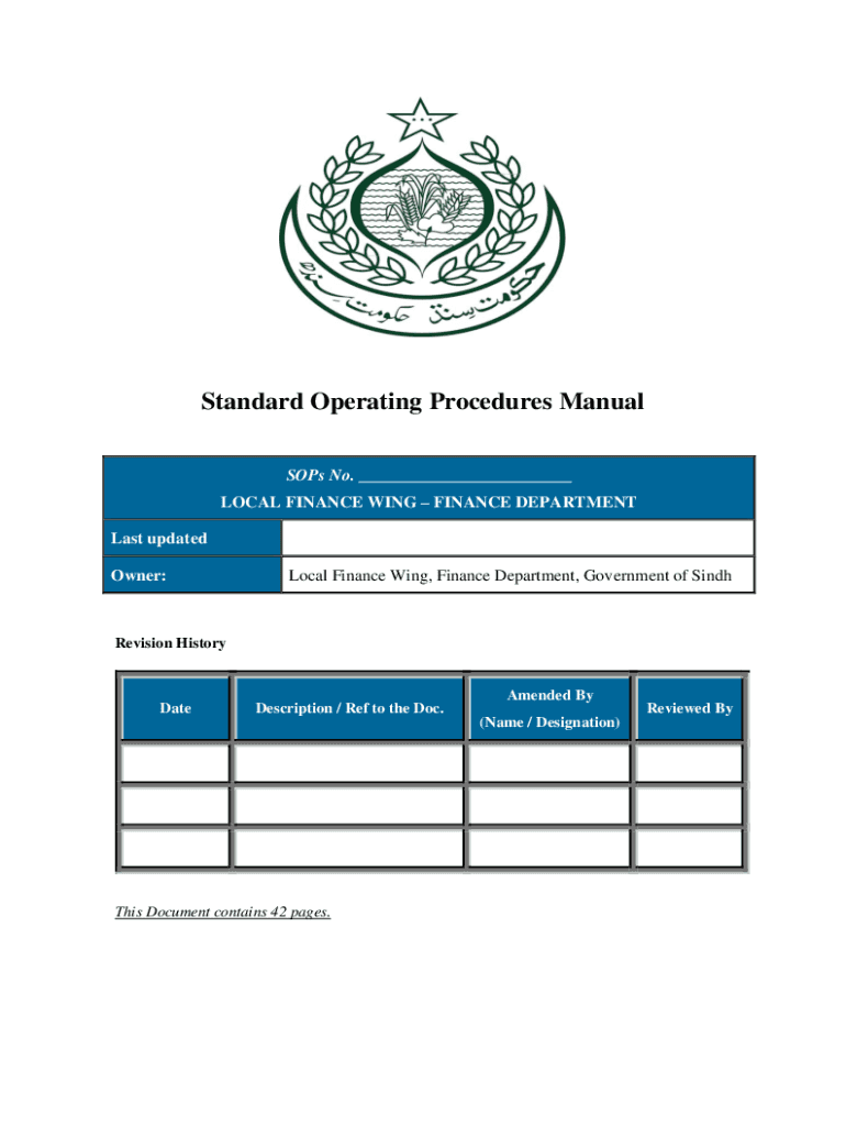 Fillable Online Standard Operating Procedures (SOPs) - Finance ...