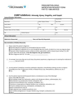 Fillable Online CGRP Inhibitors CCRD Prior Authorization Form - Cigna ...