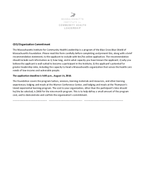 Fillable Online CEO-Organization Committment Form Fax Email Print ...