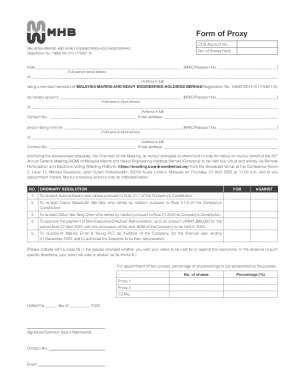 Fillable Online Form of Proxy MHB Fax Email Print - pdfFiller