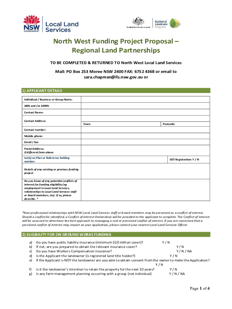 Fillable Online Grants and funding - Local Land Services - NSW ...