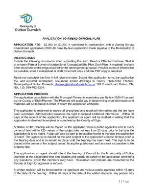 Fillable Online Apply for an Official Plan amendment, Zoning By-law ... Fax Email Print - pdfFiller