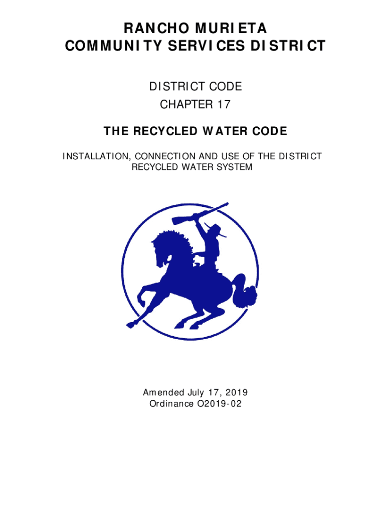 Fillable Online district code chapter 17 the recycled water code Fax ...