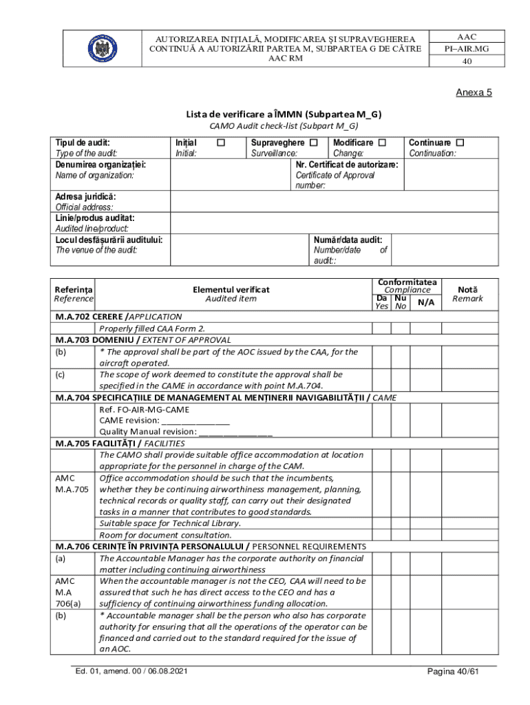 Fillable Online EASA Part M audit template - SafetyCulture public ...
