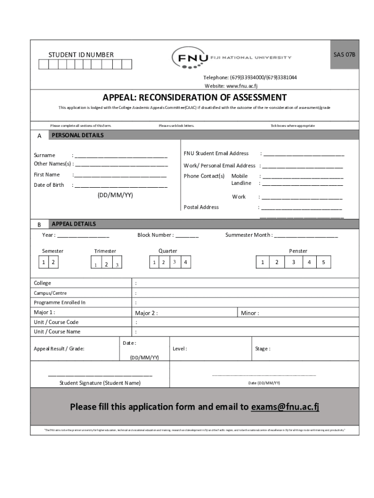 Fillable Online APPLICATION FOR RECONSIDERATION OF ASSESSMENT Fax Email Print - pdfFiller