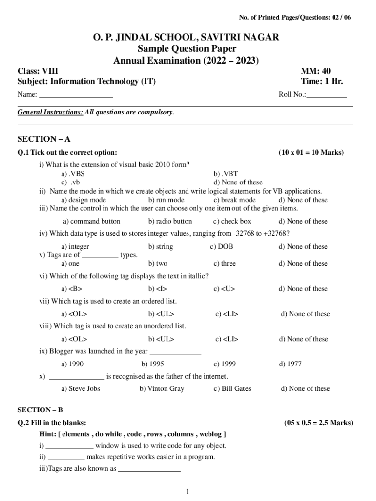 Fillable Online CBSE Sample Paper for Class 8 Science - Download Free ...