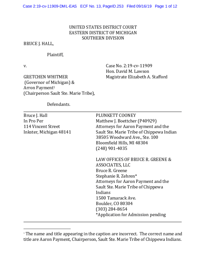 Fillable Online Judge Terrence G. Berg - Eastern District of Michigan ...