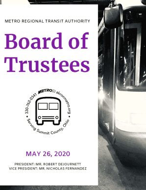 Fillable Online METRO REGIONAL TRANSIT AUTHORITY - Board of Trustees ...