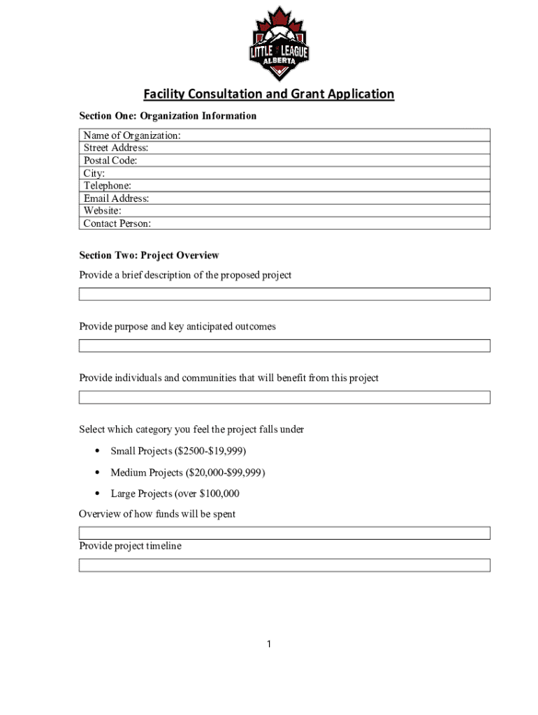 Fillable Online Facility Consultation and Grant Application - RAMP ...