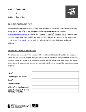 Fillable Online Grimsby Arts Walk - Artist Application Form Fax Email ...