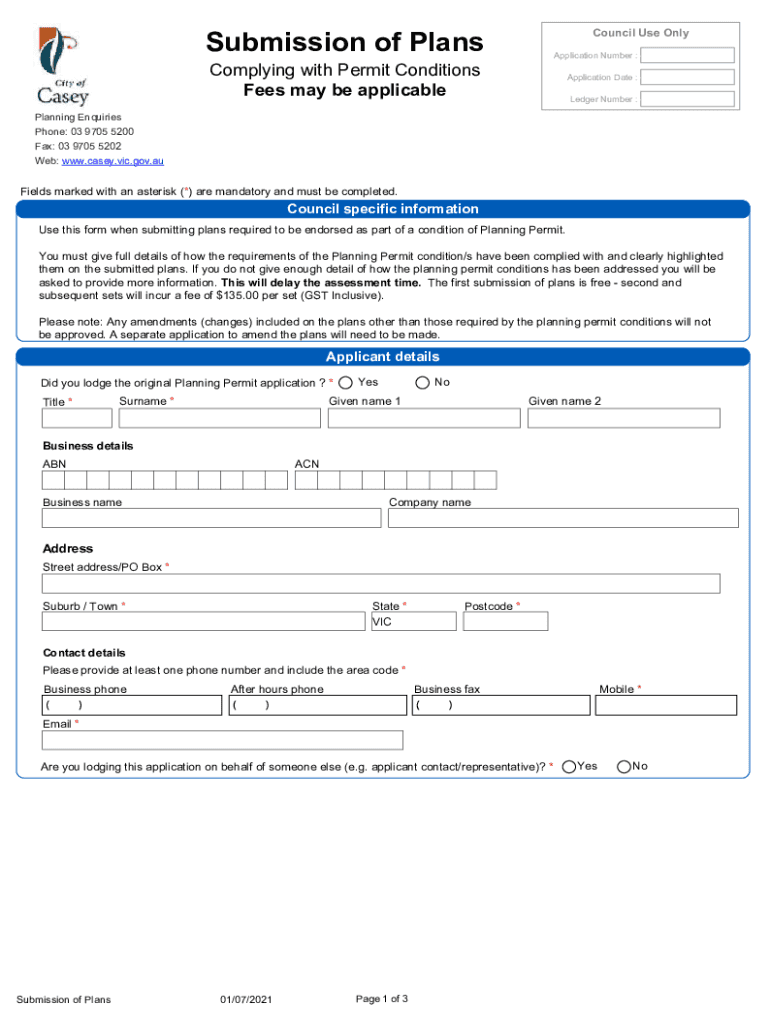 Fillable Online Submission of plans to comply with a permit condition ...