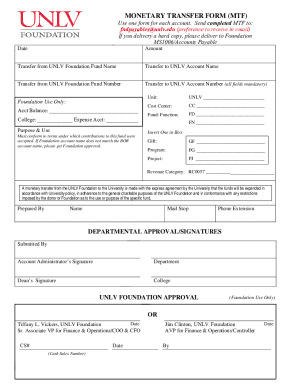 Fillable Online THE UNLV FOUNDATION Fax Email Print - pdfFiller
