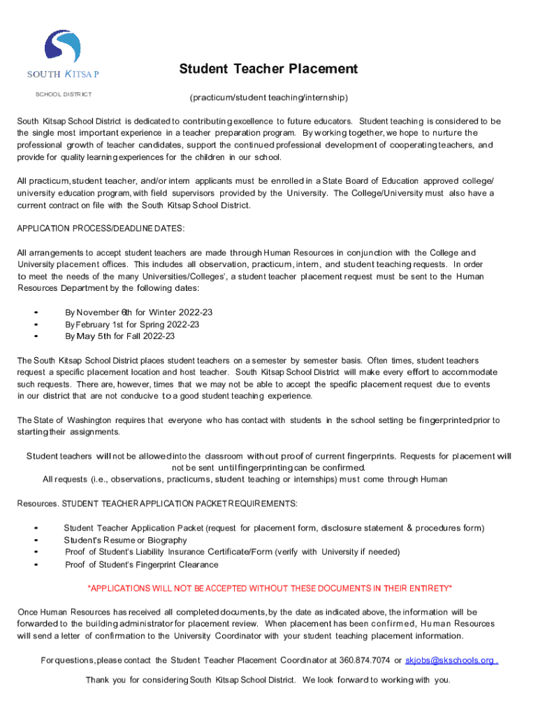 Fillable Online Student Teaching/Internship Resource Guide Teacher ...