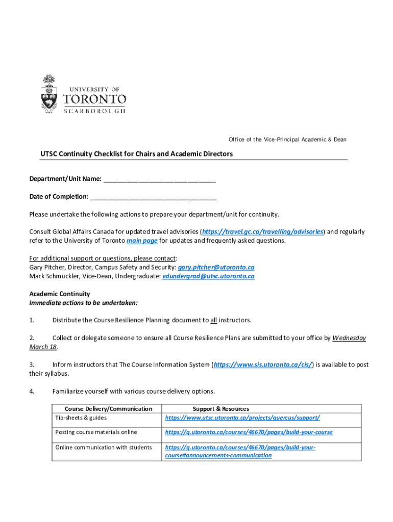 Fillable Online hive utsc utoronto What Does A Vice Principal Do ...