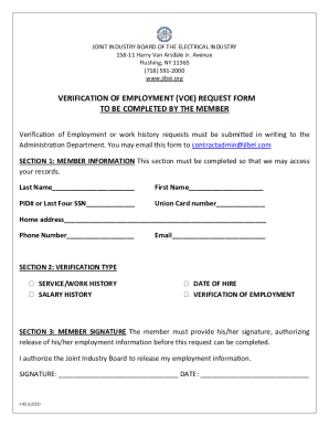 Fillable Online VERIFICATION OF EMPLOYMENT (VOE) REQUEST FORM ... Fax ...