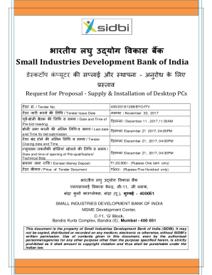 Fillable Online Request for Proposal - Supply & Installation of Laptops - Sidbi Fax Email Print ...