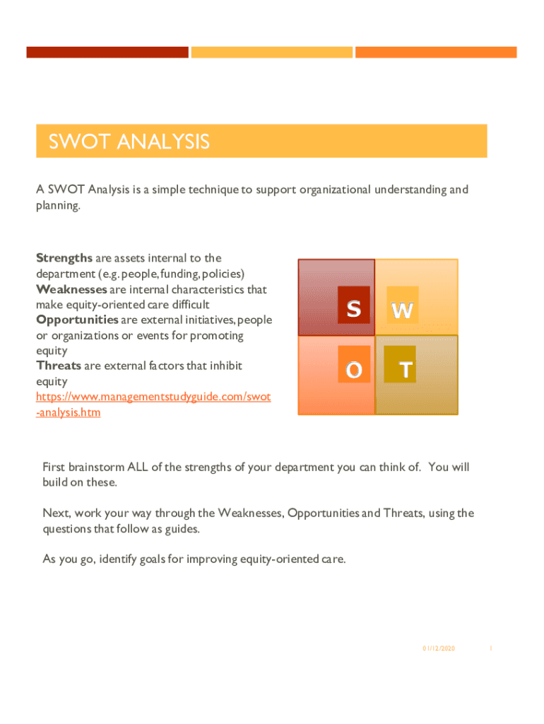 Fillable Online How to Do a SWOT Analysis (Examples & Free Template ...