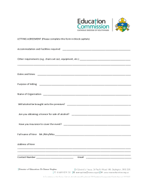 Fillable Online Model Letting Agreement for Schools and Academies Fax ...