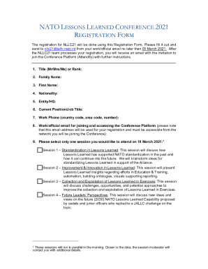 Fillable Online The JALLC publishes the NATO Lessons Learned Conference ...