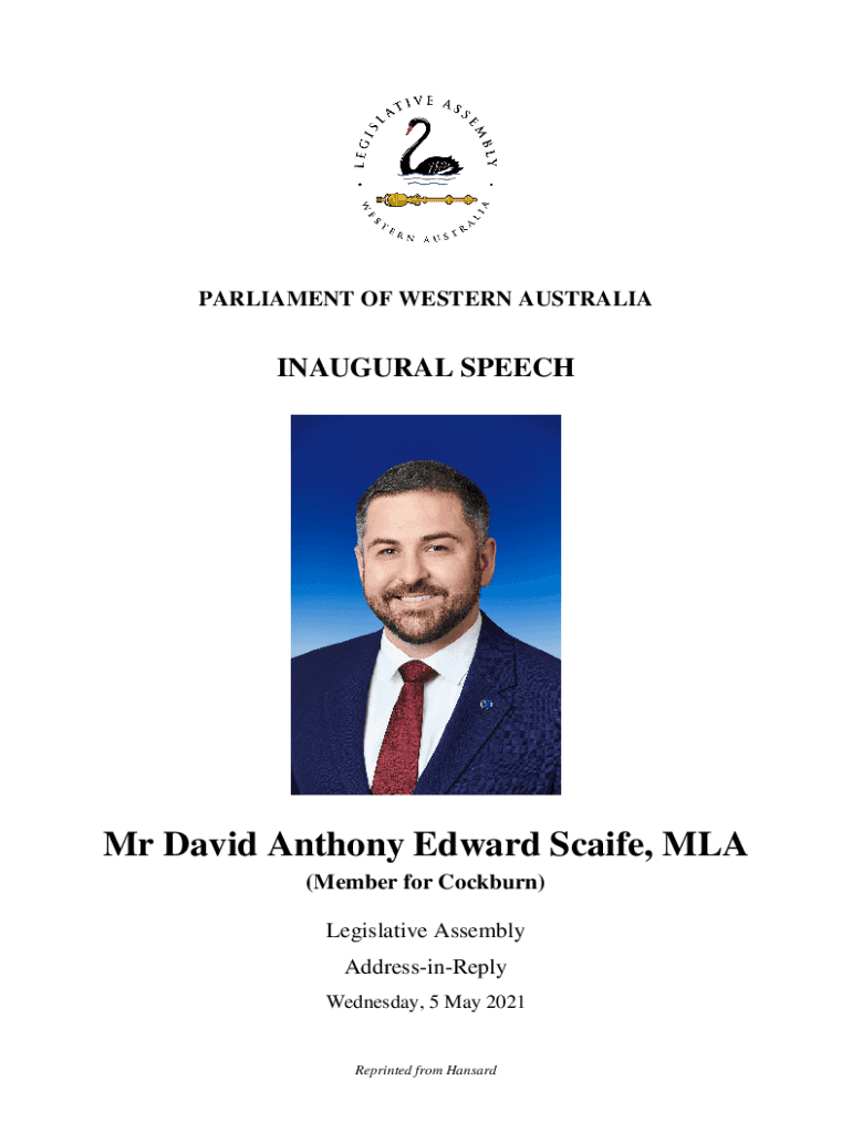 Fillable Online Mr David Anthony Edward Scaife MLA - Member List Fax ...