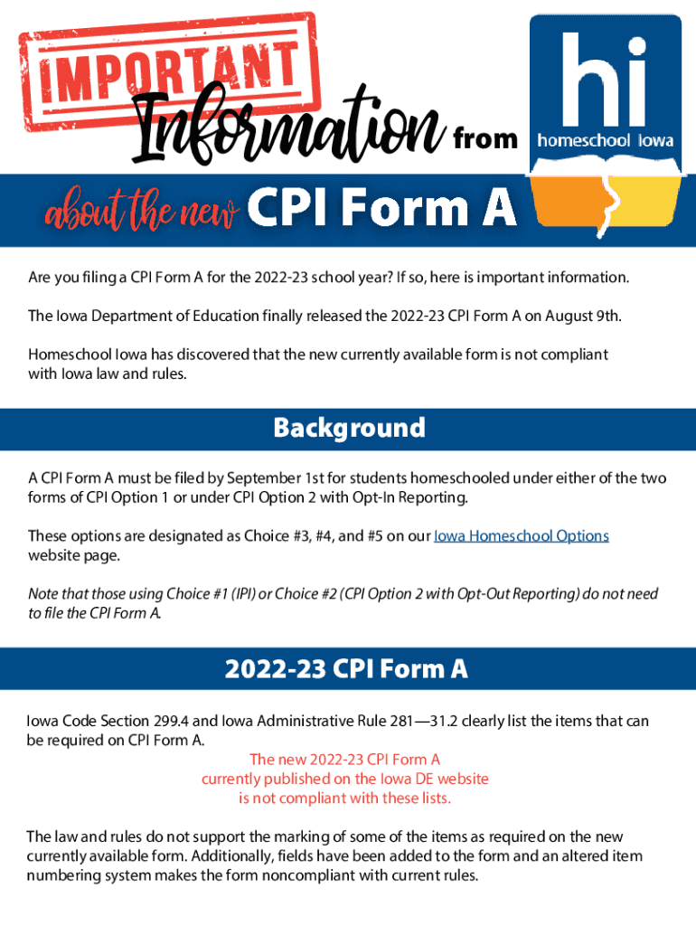 Fillable Online Form A: Competent Private Instruction Report Fax Email ...