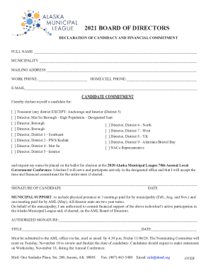 Fillable Online Nominees' Declaration of Willingness to Serve* Board ...