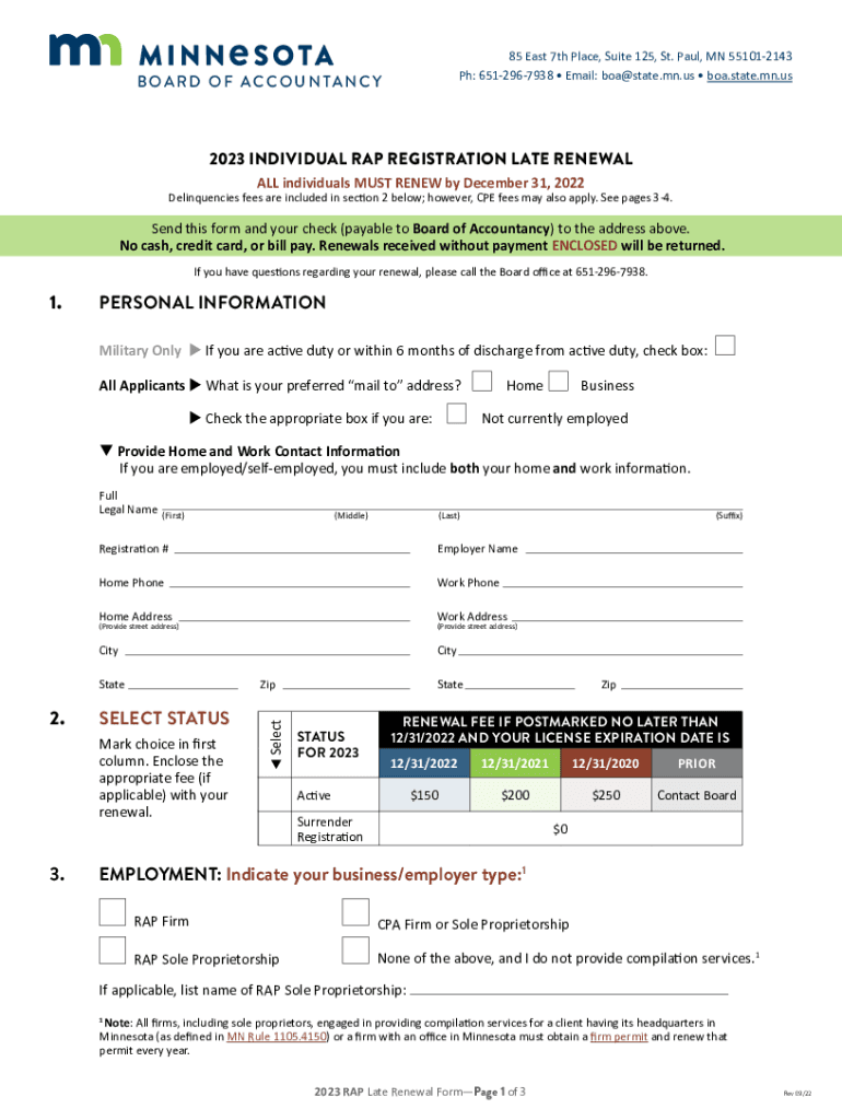 Fillable Online Individual RAP Late Renewal Form Fax Email Print - pdfFiller