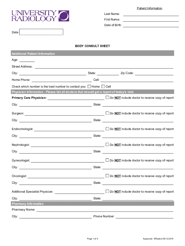 Fillable Online PATIENT INTAKE FORM. Name: Relationship: Address: City ...