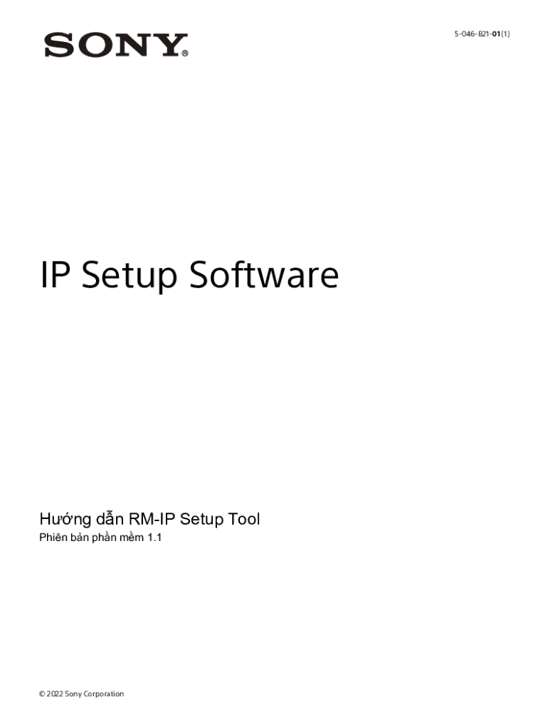 Fillable Online Sony's RM-IP10 Network Setup For Use With BRC & SRG PTZ ...