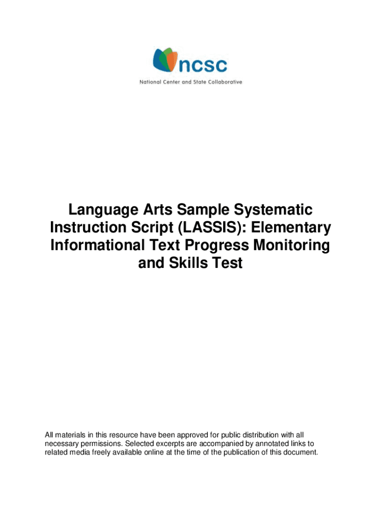 Fillable Online Language Arts Sample Systematic Instruction Script ...