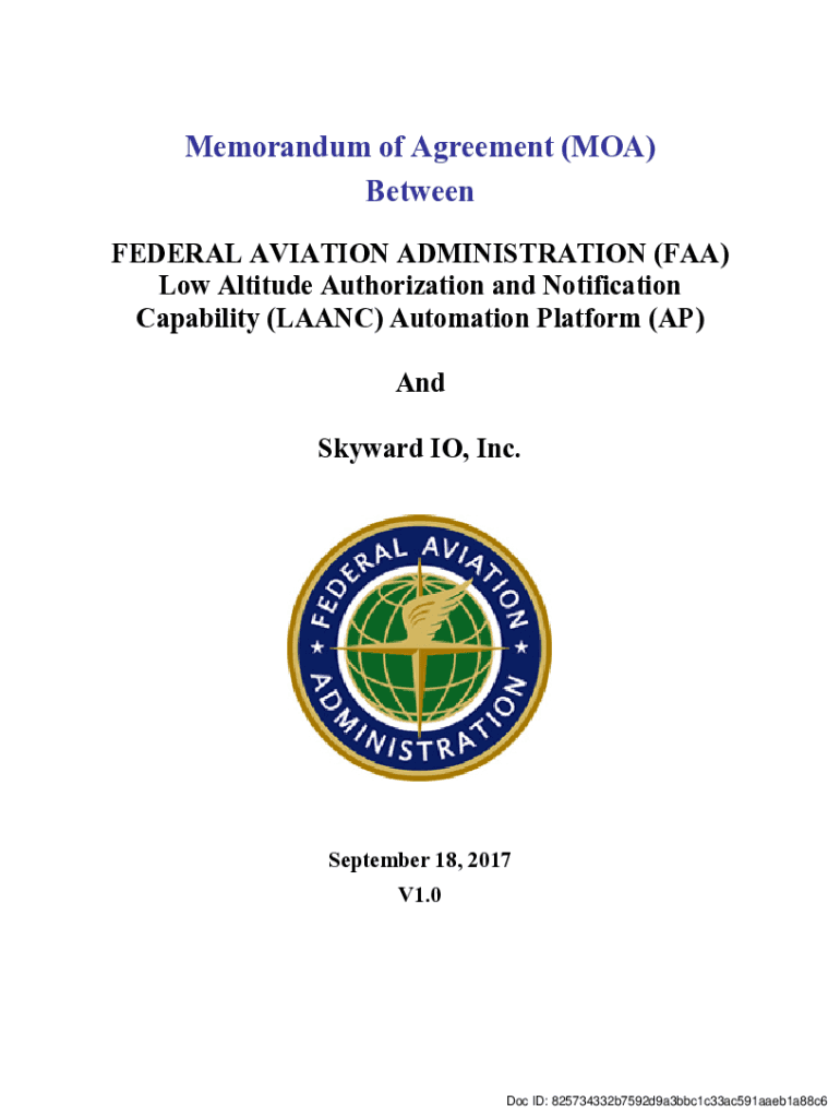 Fillable Online Memorandum of Agreement for - Federal Aviation ...