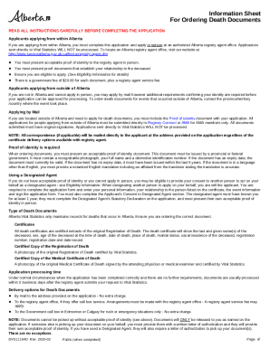 Fillable Online Application for Death Documents. This form is used to ...
