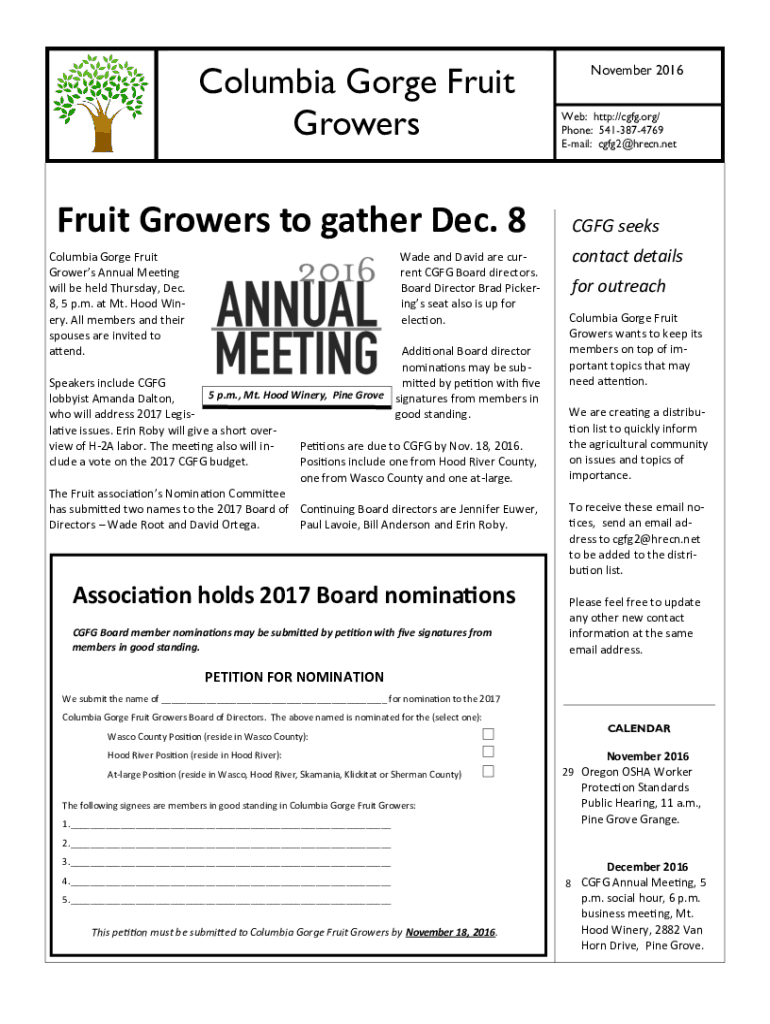 Fillable Online Columbia Gorge Fruit Growers - growers and shippers of ...