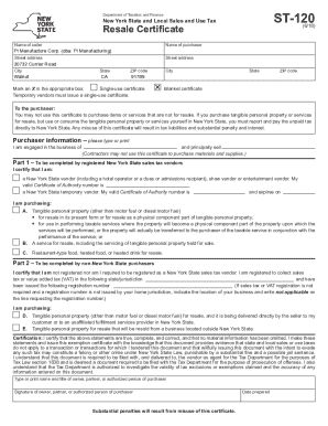 Fillable Online Form ST-120:6/18: Resale Certificate:st120 Fax Email ...
