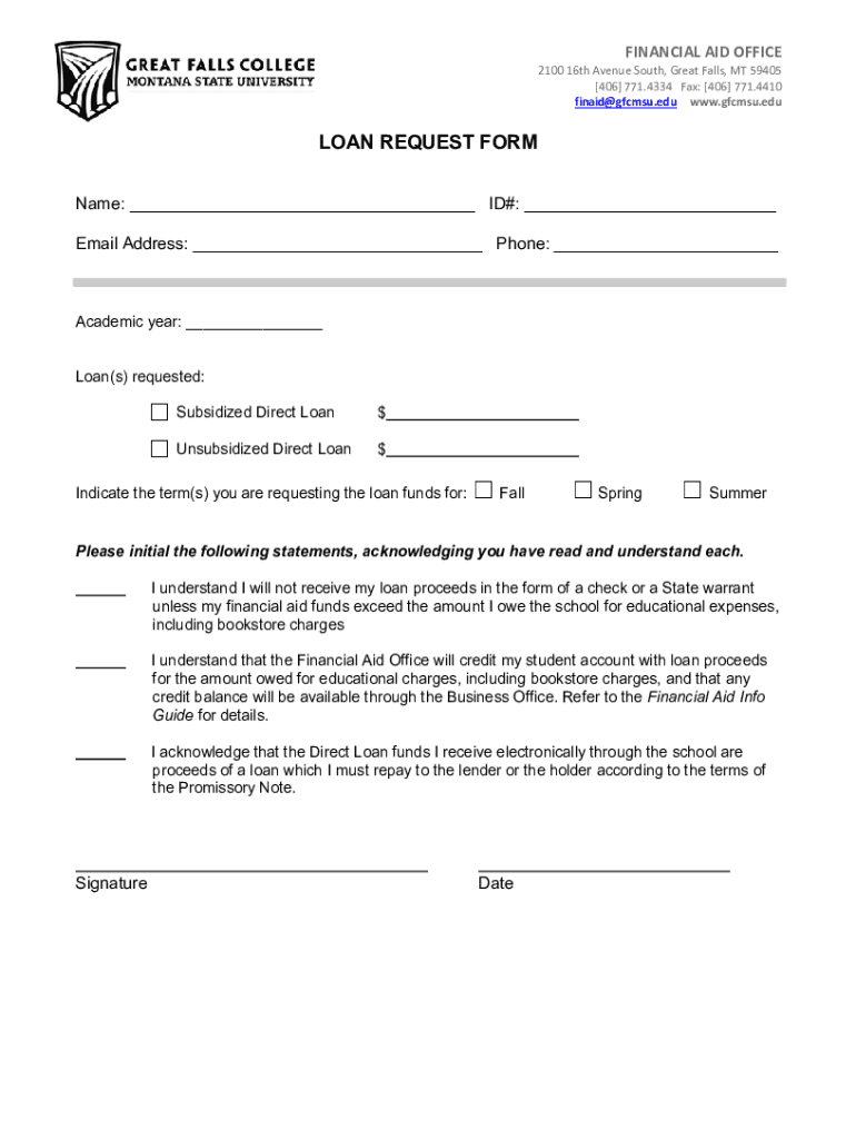 Fillable Online finaid gfcmsu Financial Aid Forms - Great Falls College MSU Fax Email Print ...