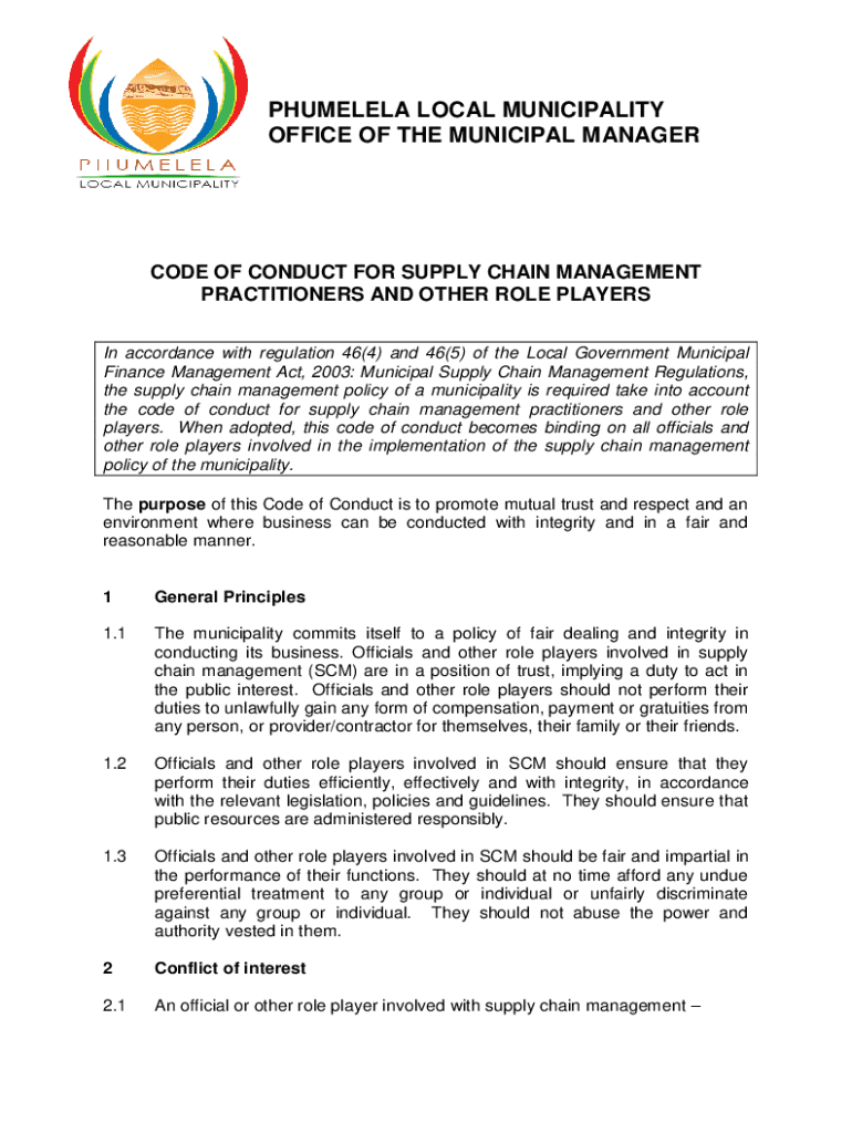 Fillable Online Draft Supply Chain Management Policy - uMfolozi ...