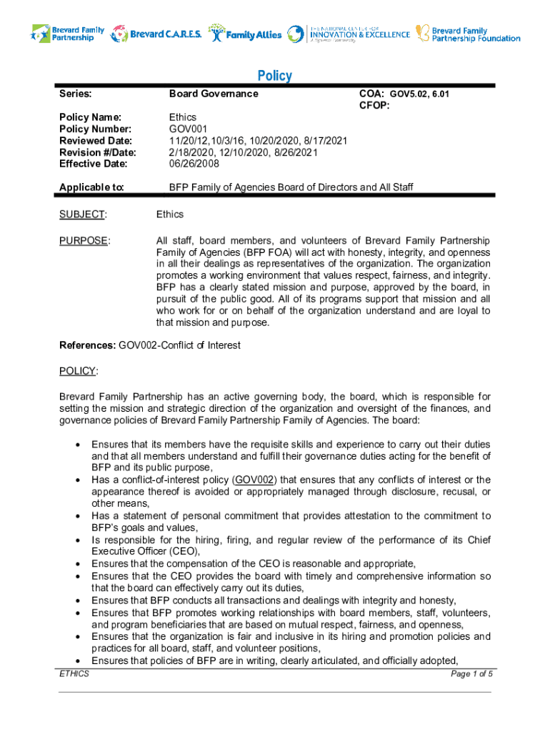 Fillable Online Governance - Family and Child Services of Lanark, Leeds ...