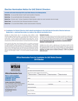 Fillable Online Election Nomination Notice for NEA Directors and GAE At ... Fax Email Print ...