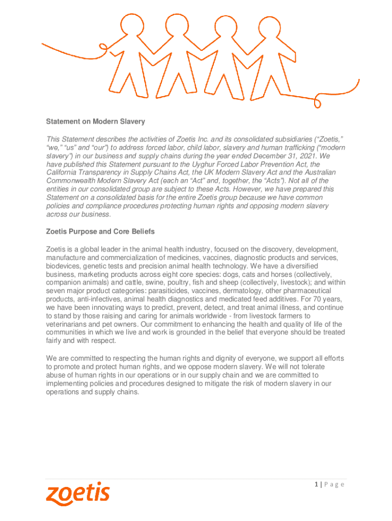 Fillable Online Statement on Modern Slavery and Human Trafficking Fax ...