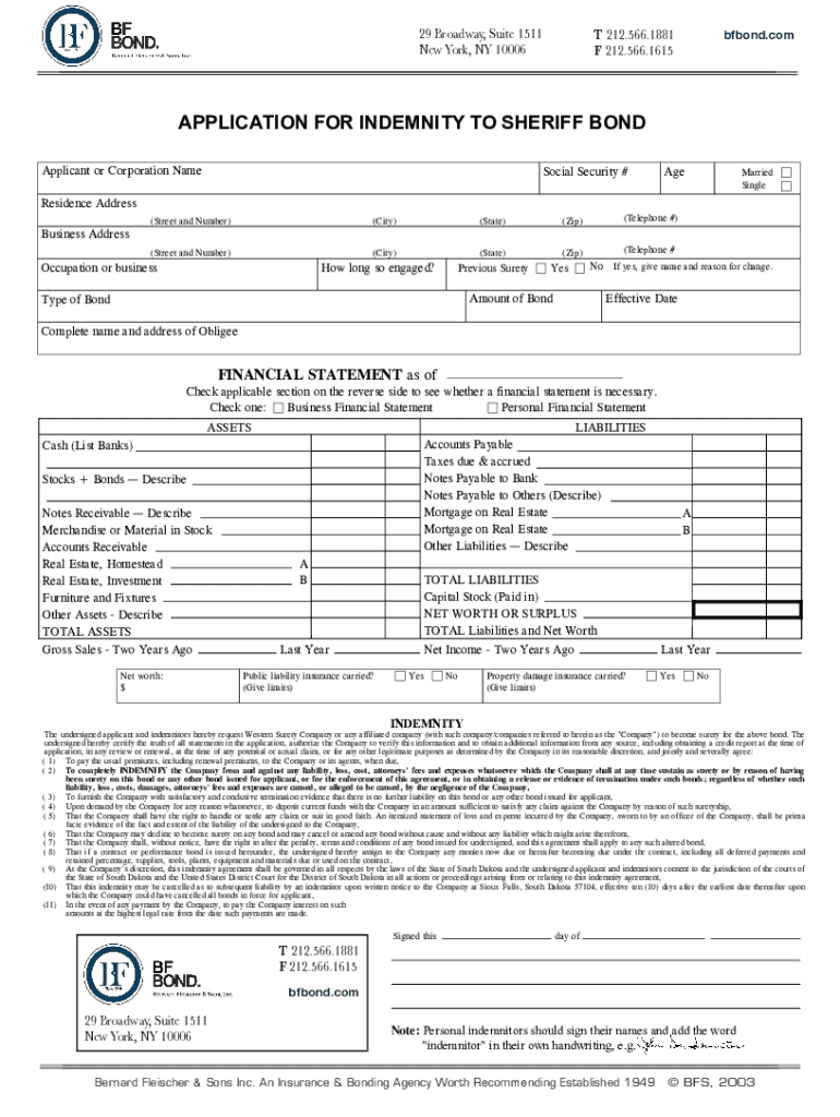 Fillable Online Bond Form - New York State Department of State - NY.gov ...