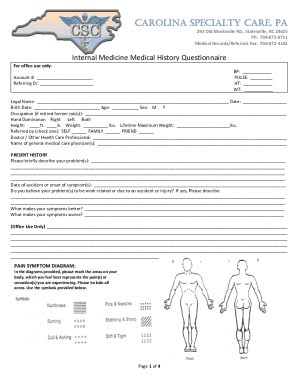 Fillable Online NEW PATIENT HISTORY FORM - INTERNAL MEDICINE.docx Fax ...