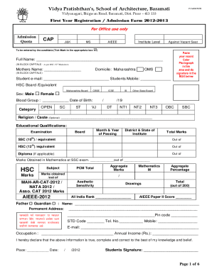 Fillable Online Admission Form/Notice Fax Email Print - pdfFiller