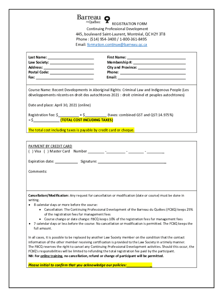 Fillable Online 445, boulevard Saint-Laurent, Montral, QC H2Y 3T8 Phone ...