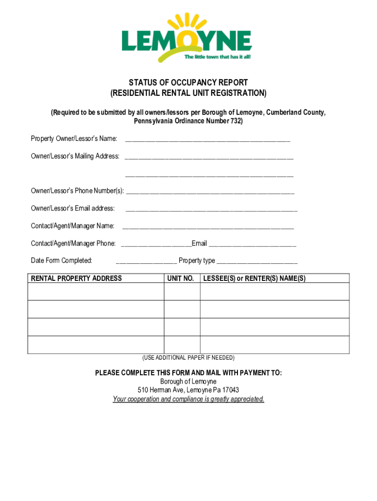 Fillable Online Residential Rental Property Registration and Inspection ...