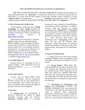 Fillable Online Npcap OEM Technology License Agreement Fax Email Print ...