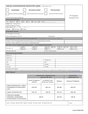 Fillable Online AER Application FormPTC - Philippine Technological ...